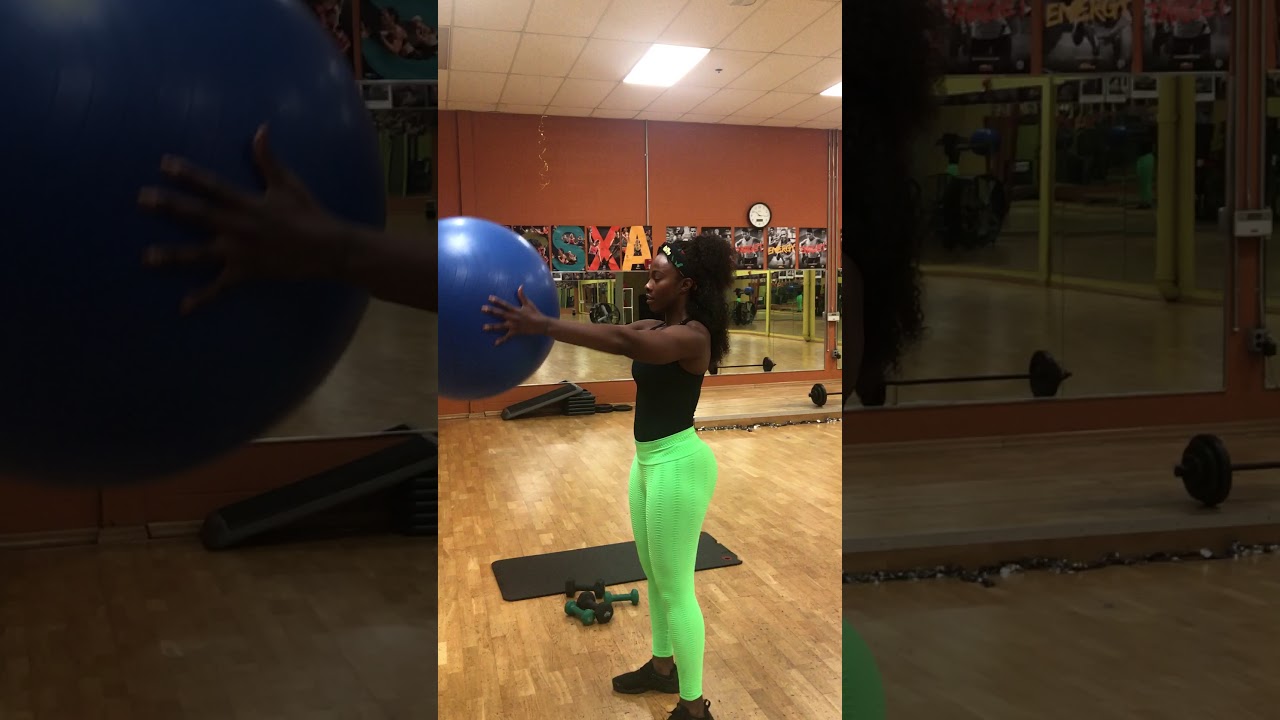 Front raise with ball - YouTube