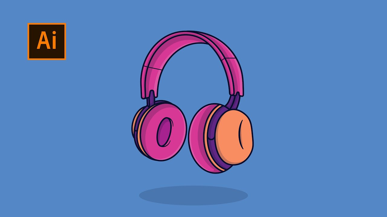 Headphone Vector Icon Illustration - Adobe Illustrator Tutorial - YouTube