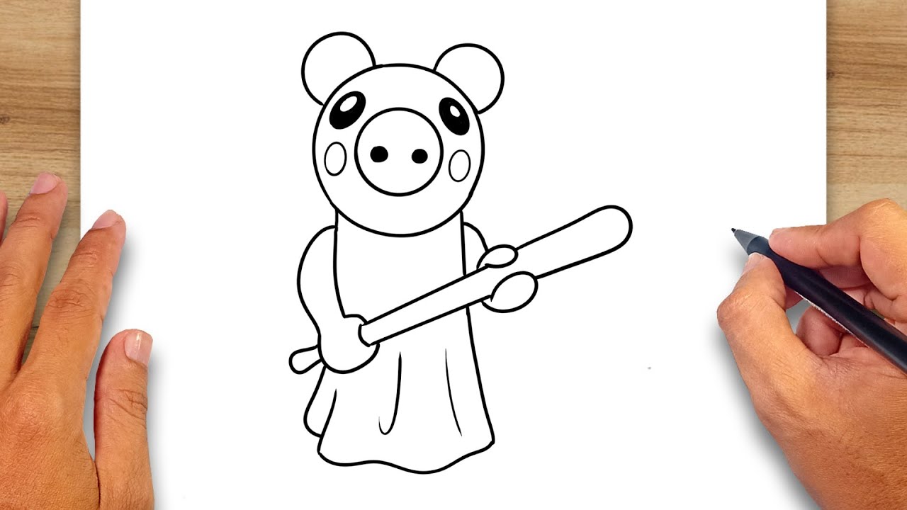 How to draw Roblox Piggy - YouTube