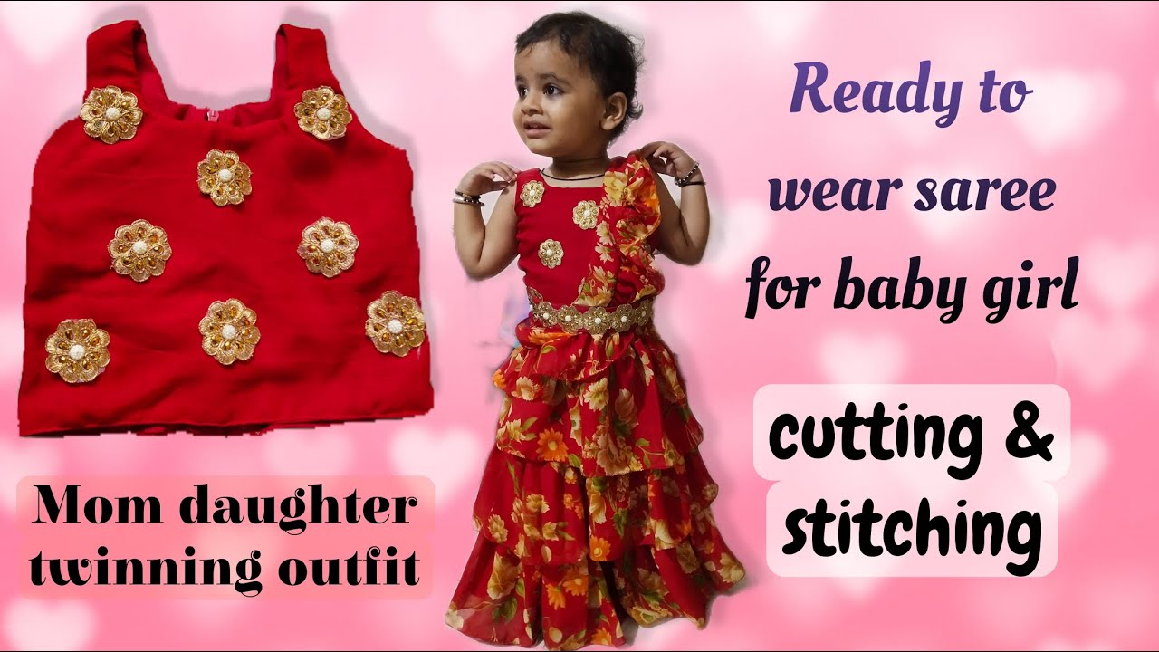 Ruffle saree for baby girl | sewing tutorial | saree reuse idea - YouTube