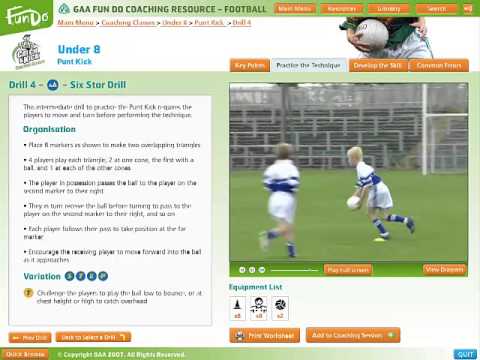 GAA FunDo Coaching U08 Punt Kick - YouTube