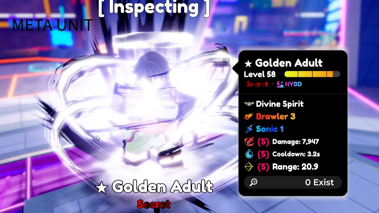 New Evolved Meta Unit Golden Adult Showcase Anime Defenders - YouTube