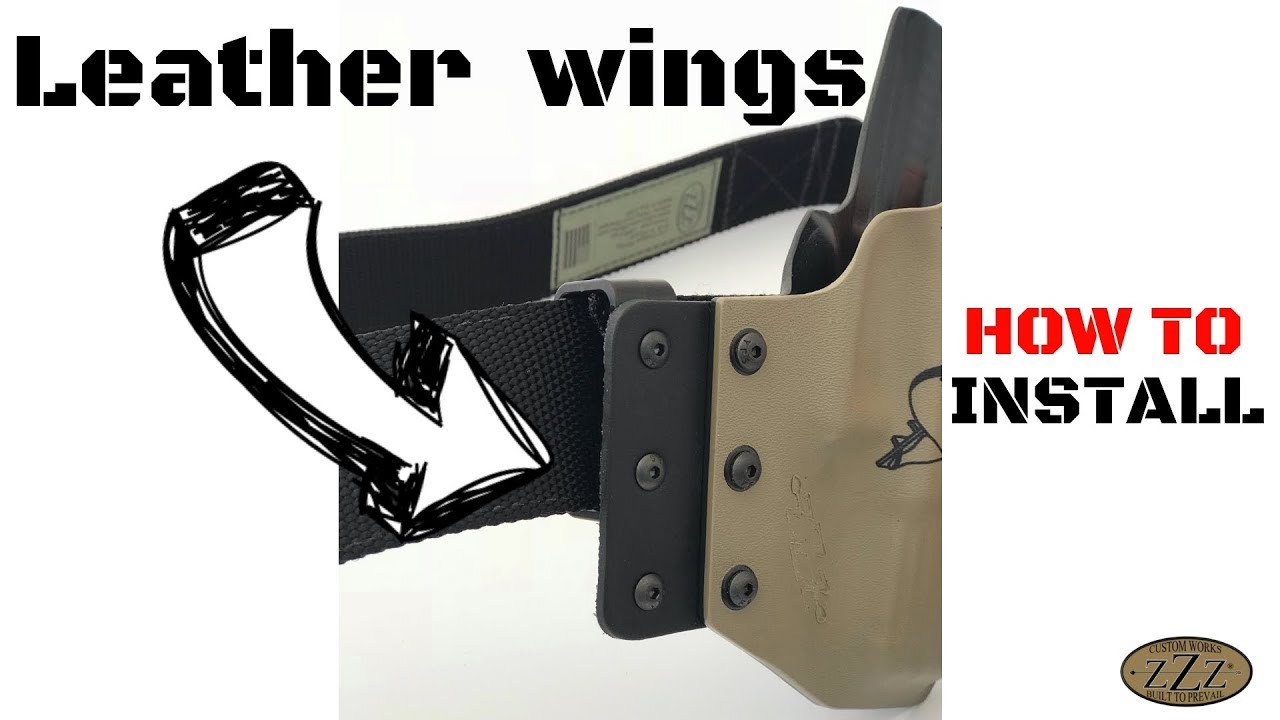 How to install leather wings to custom gun holster. (Tutorial) - YouTube