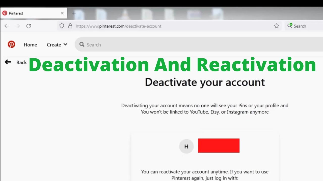 Deactivate And Reactivate Pinterest Account (2022) - YouTube
