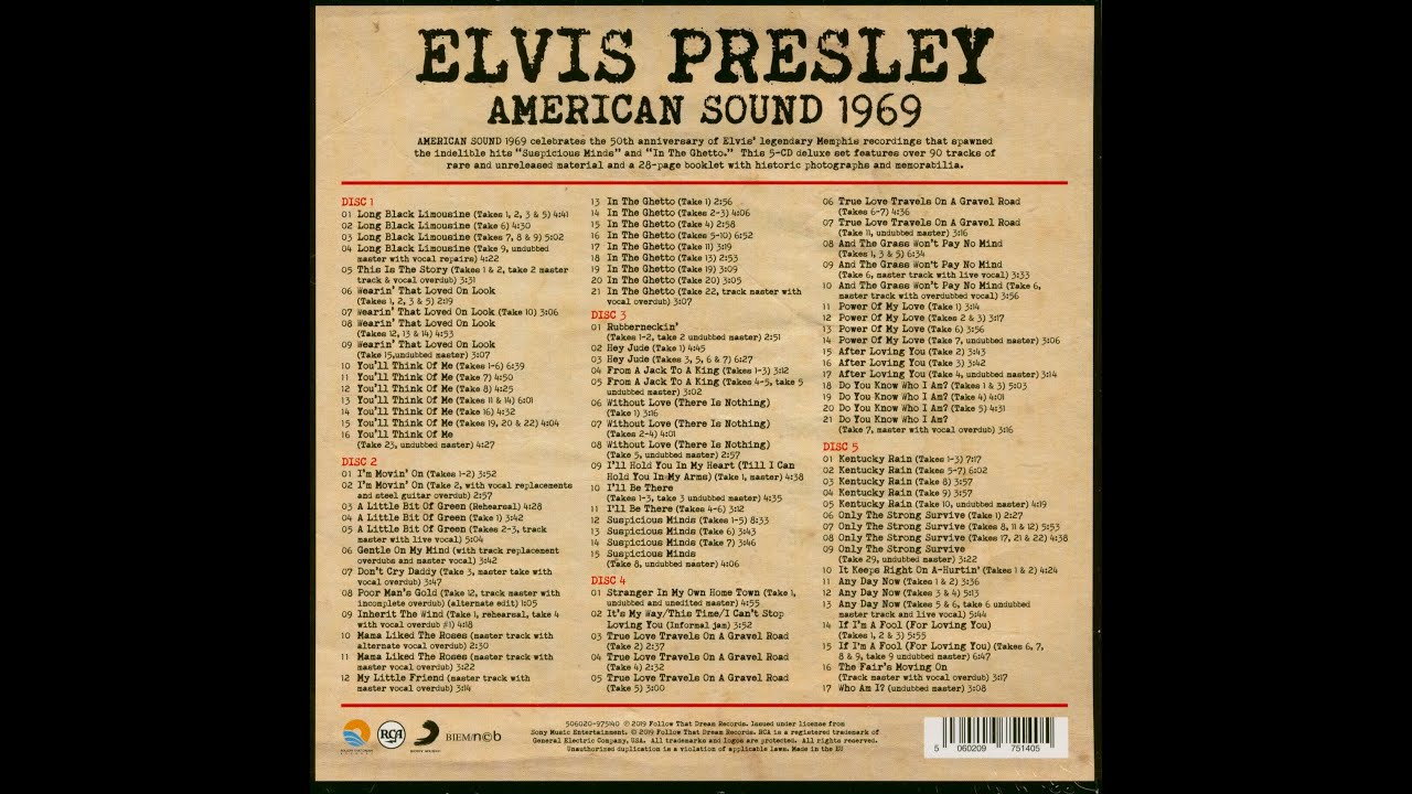 ELVIS PRESLEY - (2019) - American Sound 1969 - CD 3, REMASTERED, HIGH ...