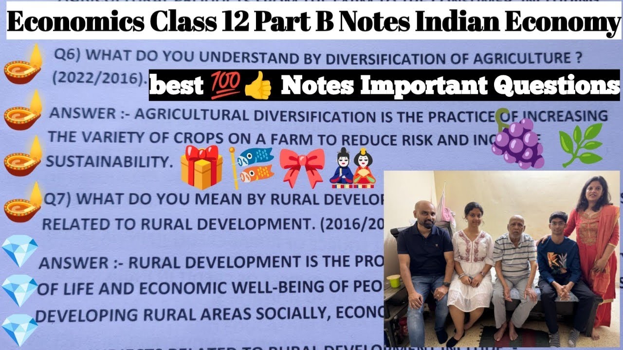 Class 12 Economics Indian Economic Development Notes 2025 | #economics ...