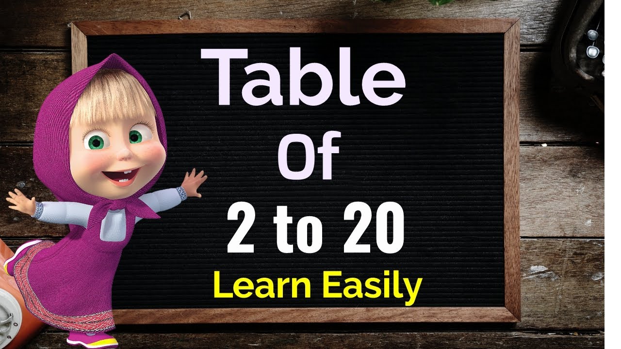 Learn Multiplication Table Of 2 To 20 Table 2 To 20 2 Se 20 Ka Pahada