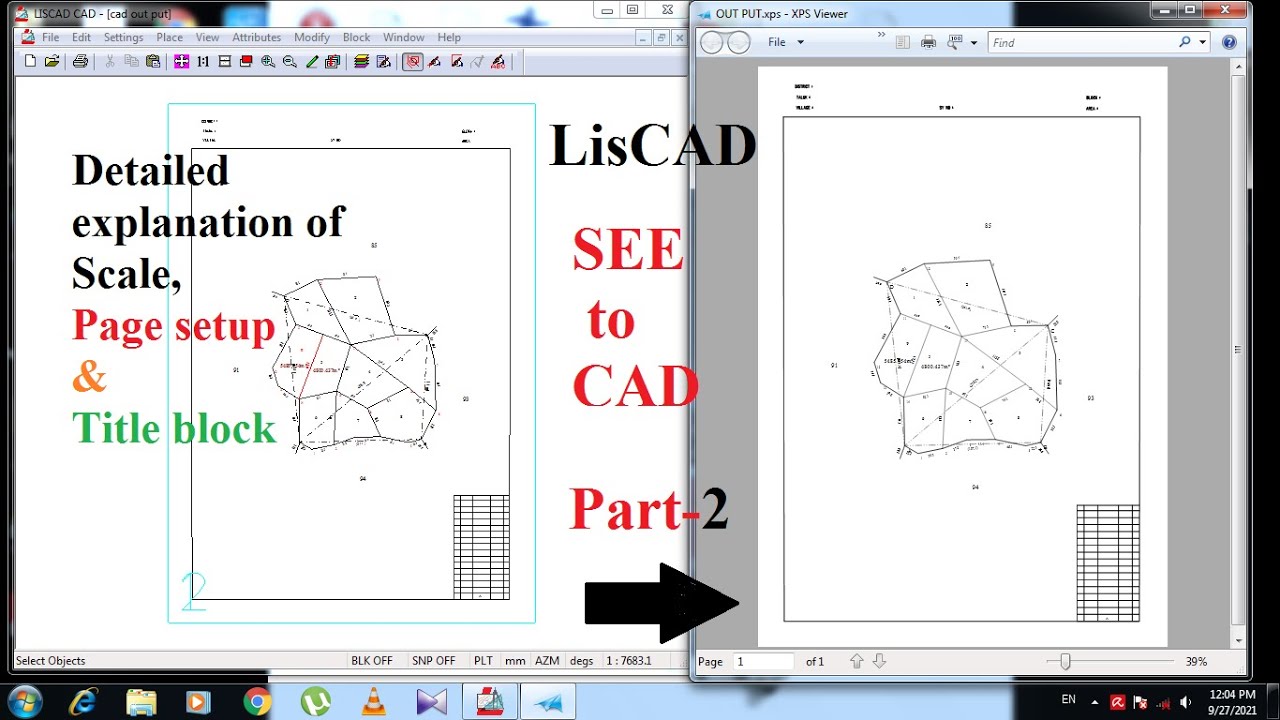 liscad SEE to CAD part-2 ( page setup, scale title block creation ...