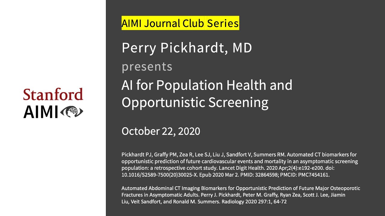 Perry Pickhardt - AI for Population Health and Opportunistic Screening ...