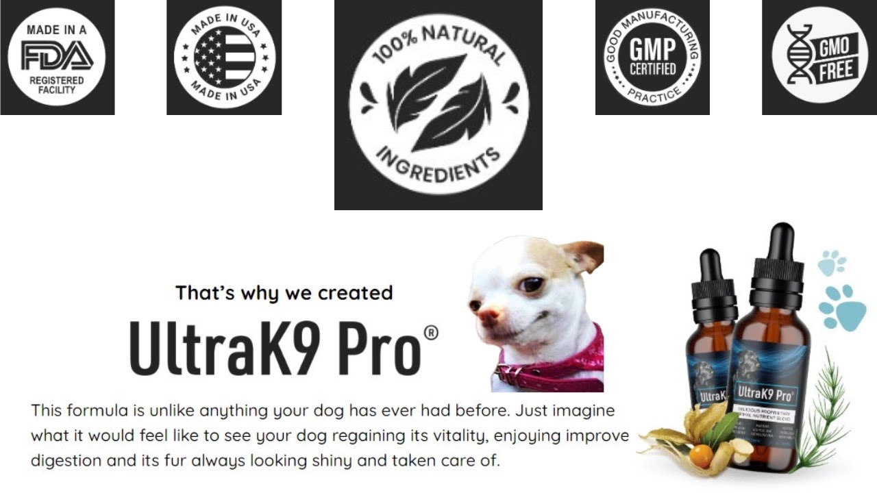 Ultrak9 Pro 100% natural compound for dogs - YouTube