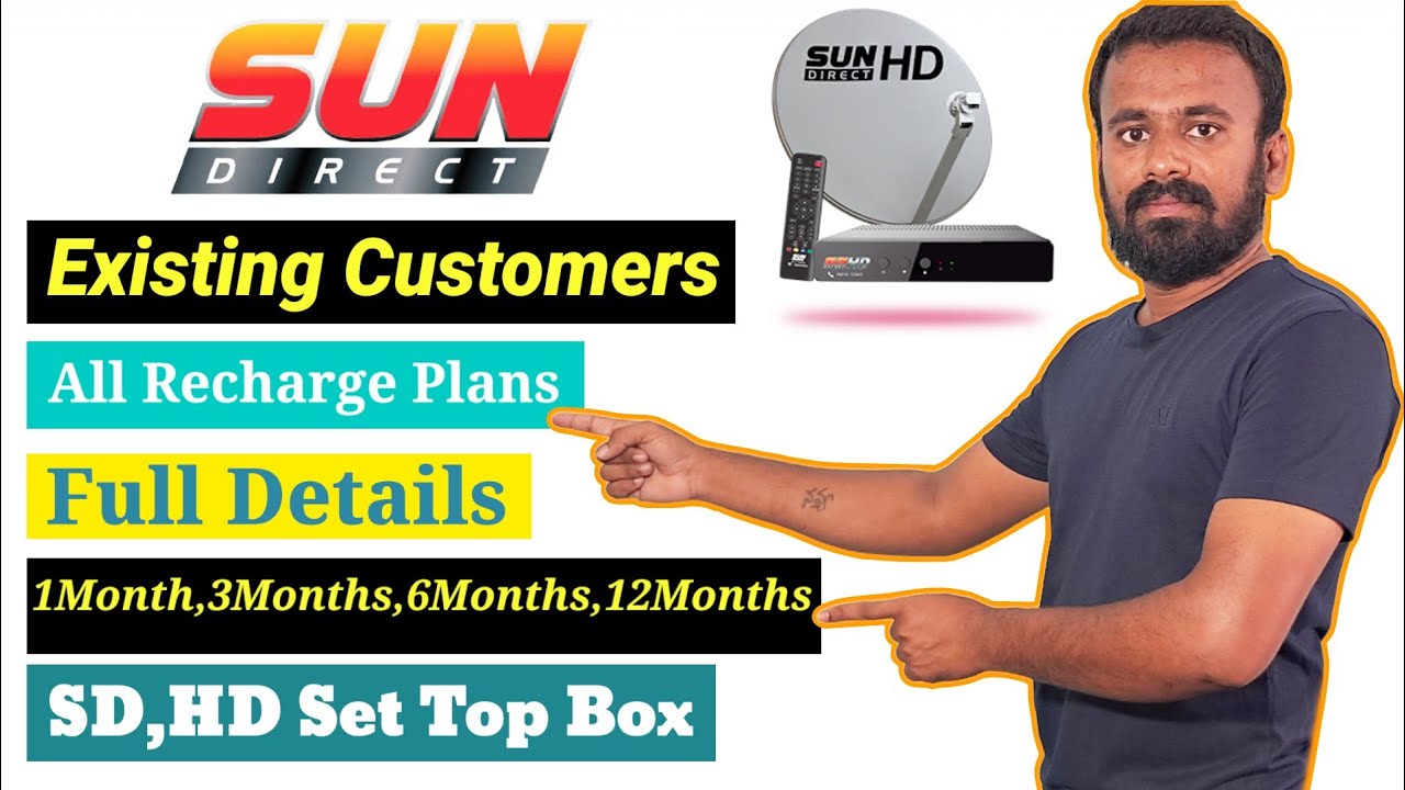 Sun Direct DTH All Recharge Plans Full Details in Telugu || Sun Direct ...
