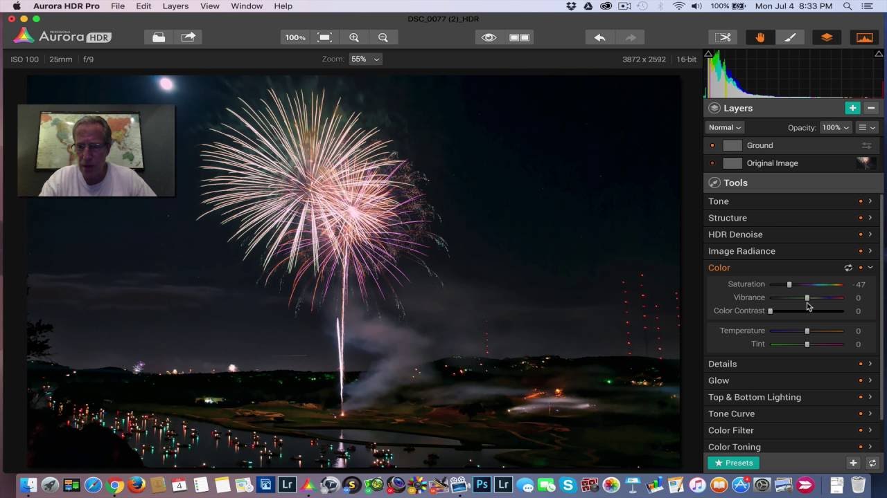 Editing fireworks in Aurora HDR - YouTube