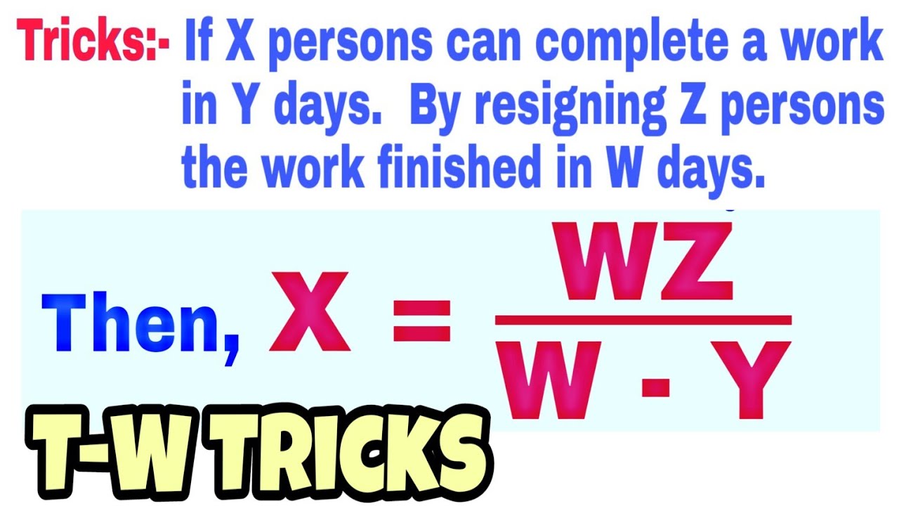 TIME & WORK - Shortcut & Tricks (In Hindi) | SHORT TIME & TRICKS #51 ...