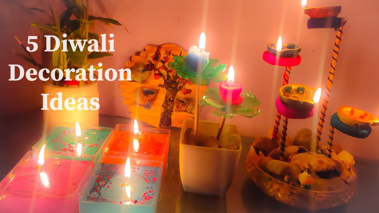 5 DIY Diwali Decoration Ideas At Home| Diya Decoration Ideas | Diwali ...