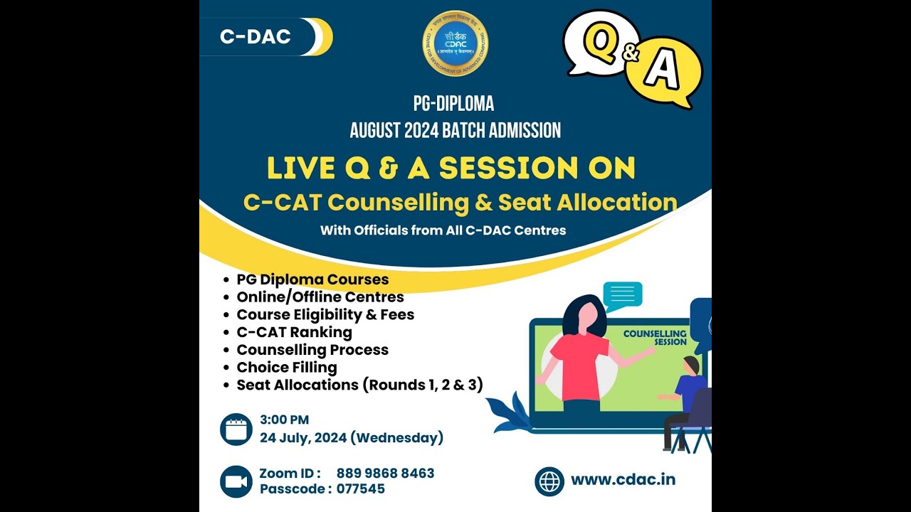 Q&A Session on C-CAT Counselling and Seat Allocation Aug 2024 - YouTube