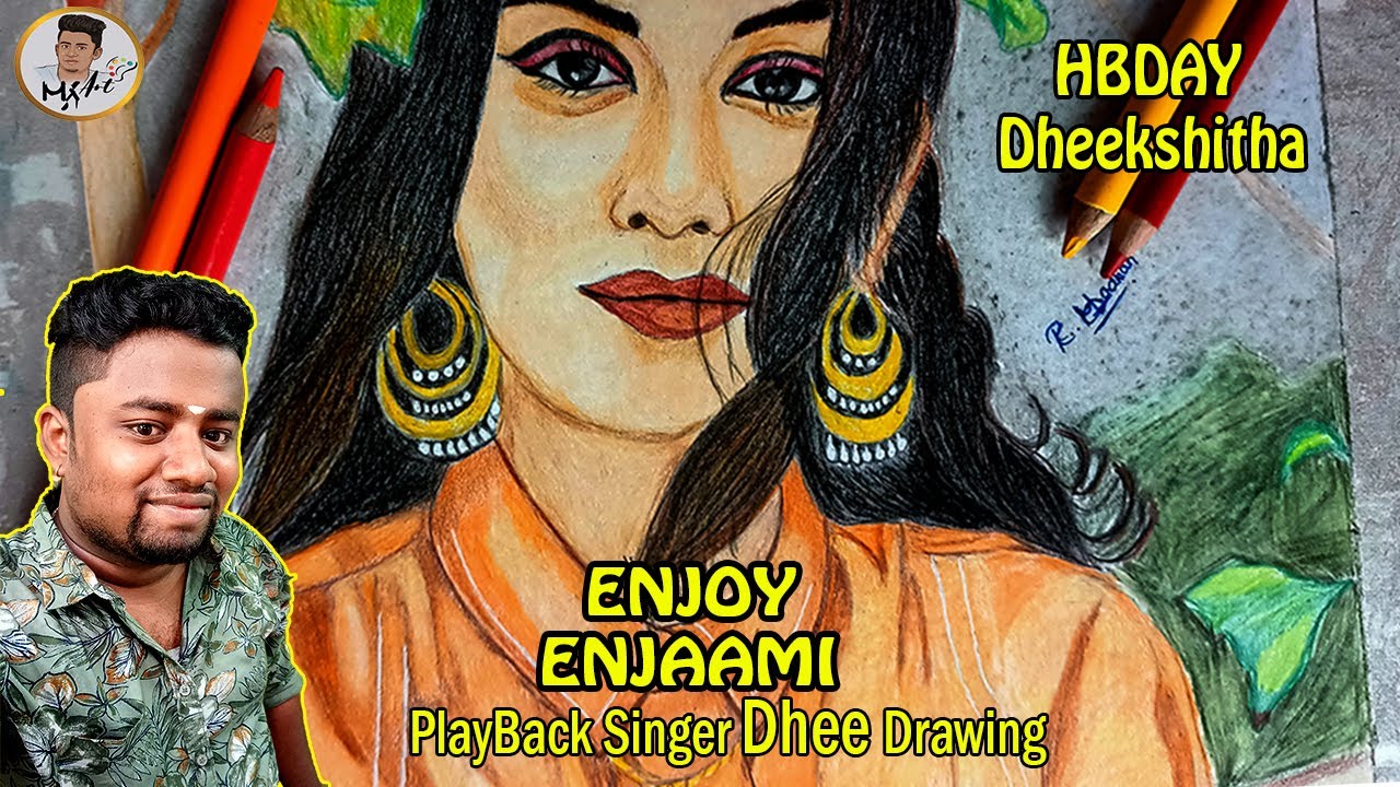 SINGER_DHEE Drawing| Enjoy Enjaami | Speed Drawing |birthday special ...