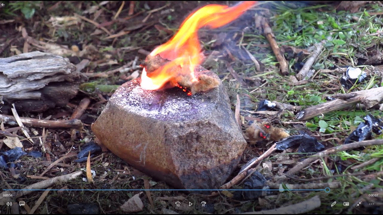 Potassium permanganate & sugar fire starter - YouTube