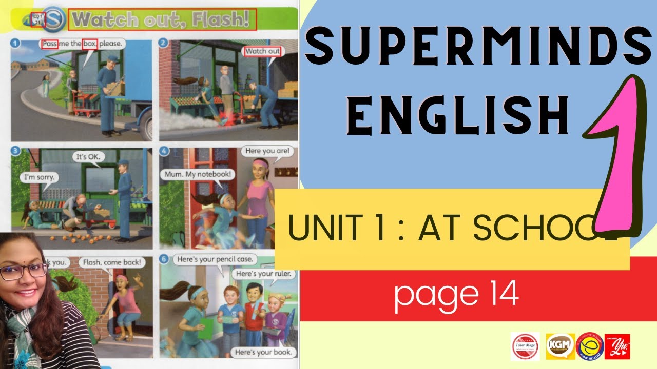 Super Minds 1 Unit 1 - At School- Watch out Flash! page 14 (AUDIO ...