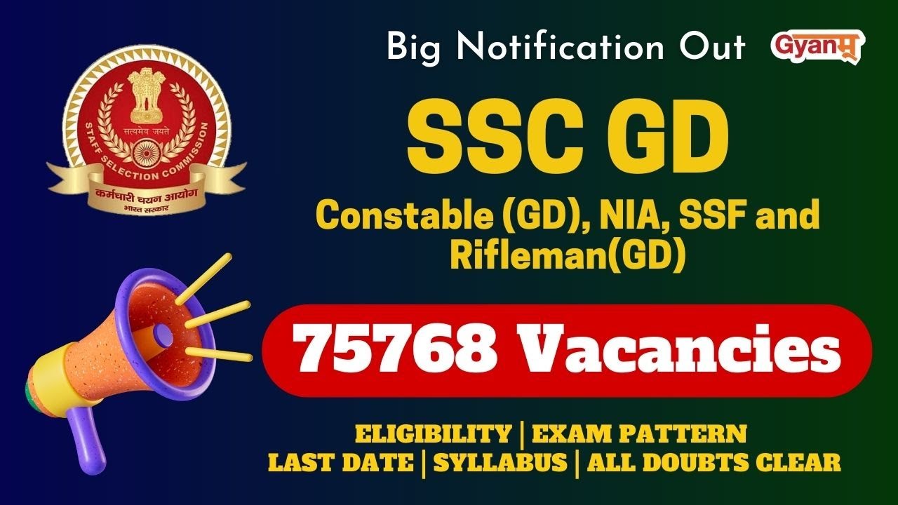SSC GD 2023 Notification Out | 75768 Vacancies | SSC GD Notification ...