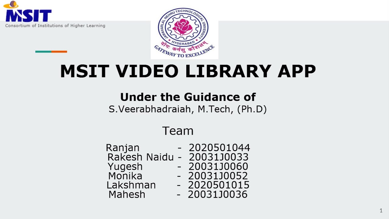MSIT Program-MSIT Video Library-Final Demo on 24-06-2021 - YouTube