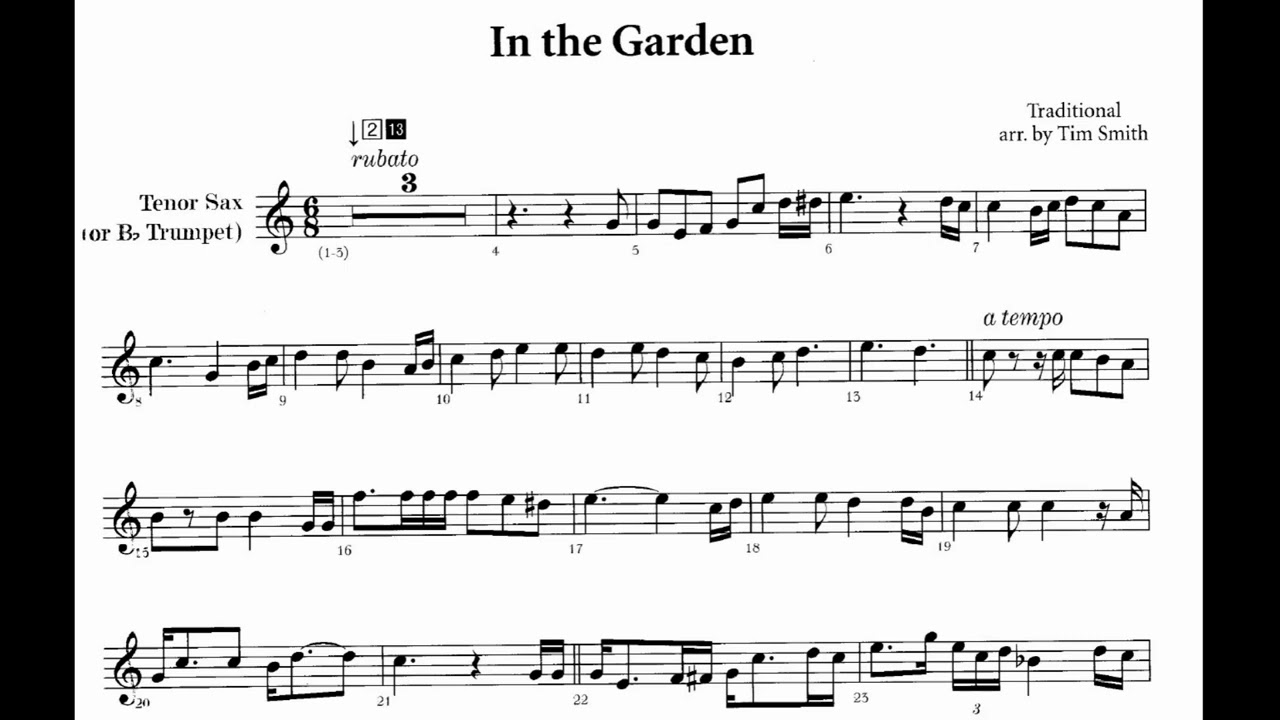 In the Garden- (Sax Tenor) Sheet Music - YouTube