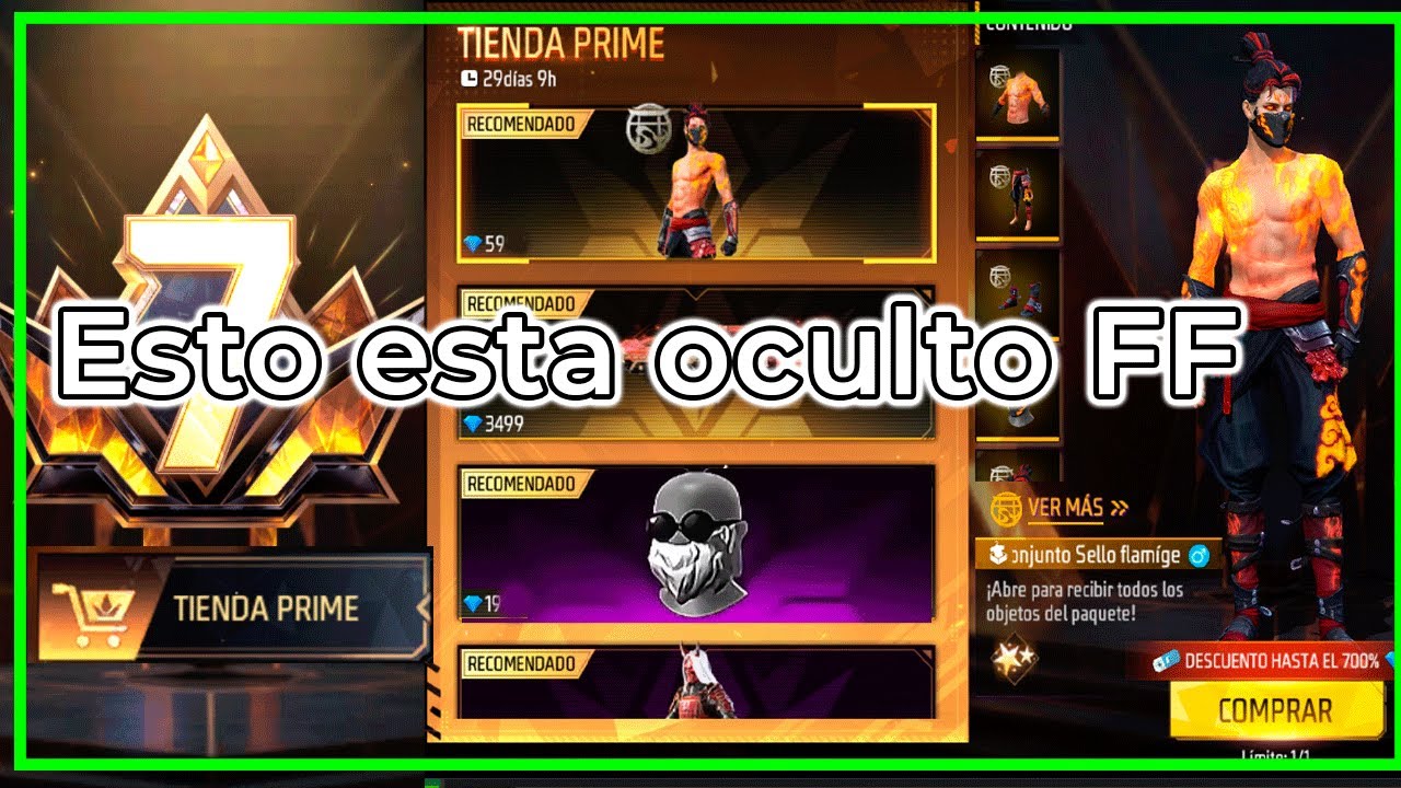 Tienda PRIME Oculta en free fire Como subir NIVEL Sistema Prime EN Ff ...
