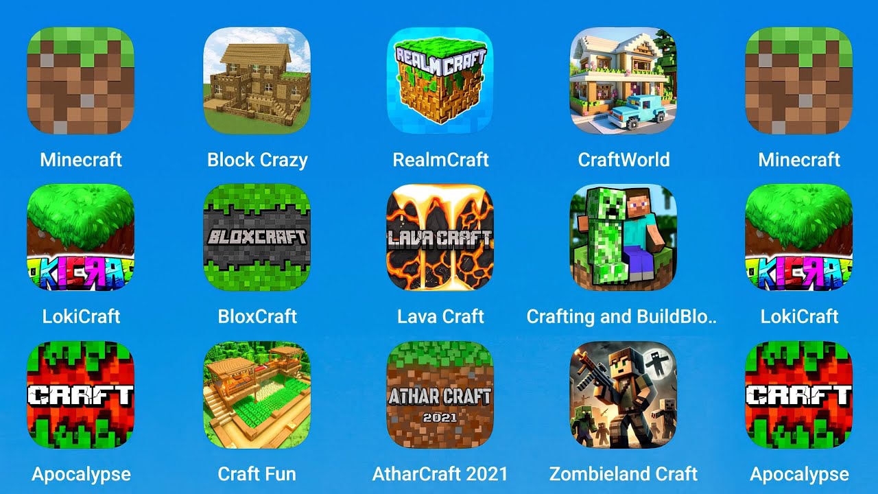 Minecraft,Block Crazy,RealmCraft,CraftWorld,Lokicraft,BloxCraft,Lava ...
