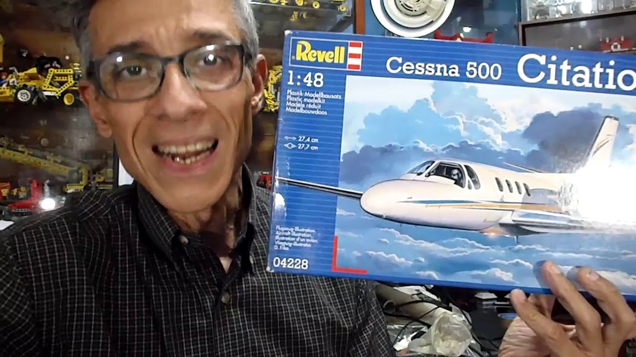 1:48 REVELL Cessna Citation I model kit box & sprue review with a built ...