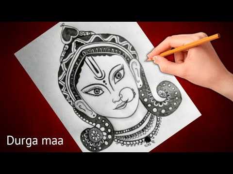 Very Easy Drawing|How To Draw Durga Maa|Tutorial|Simple Durga Maa ...