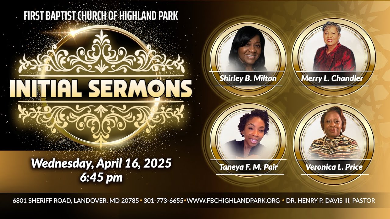 Initial Sermons - Wednesday, April 16, 2024 - 6:45pm - YouTube