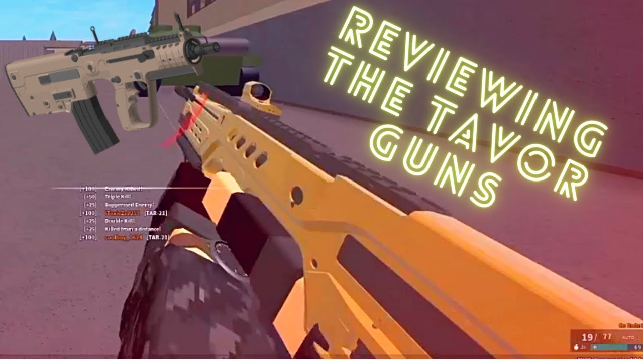 reviewing the TAVOR GUNS! (phantom forces) tar 21 x95r x95 smg - YouTube