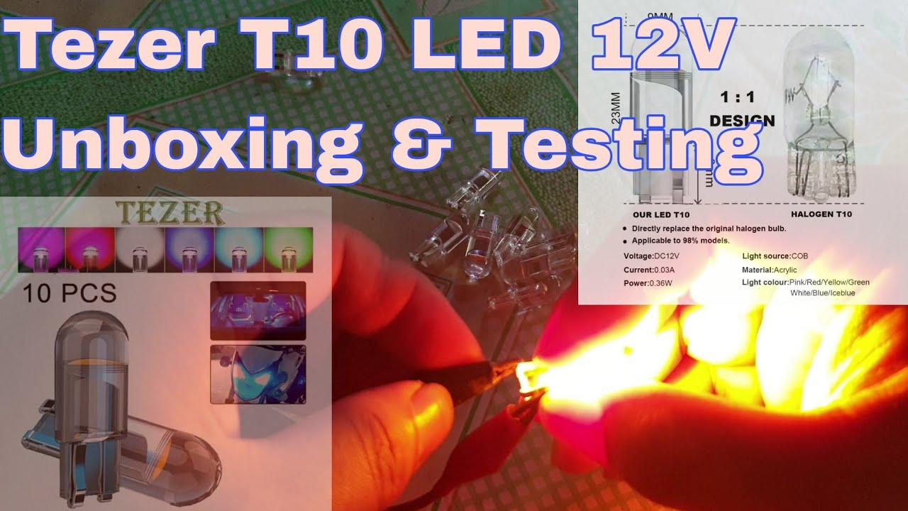 T10 LED 12V Tezer From Lazada Unboxing & Testing - YouTube