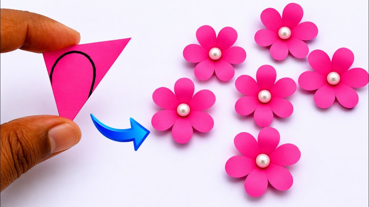 🌸 Easy Paper Flower Making | Step-by-Step Paper Flower Craft Tutorial 🌸 ...