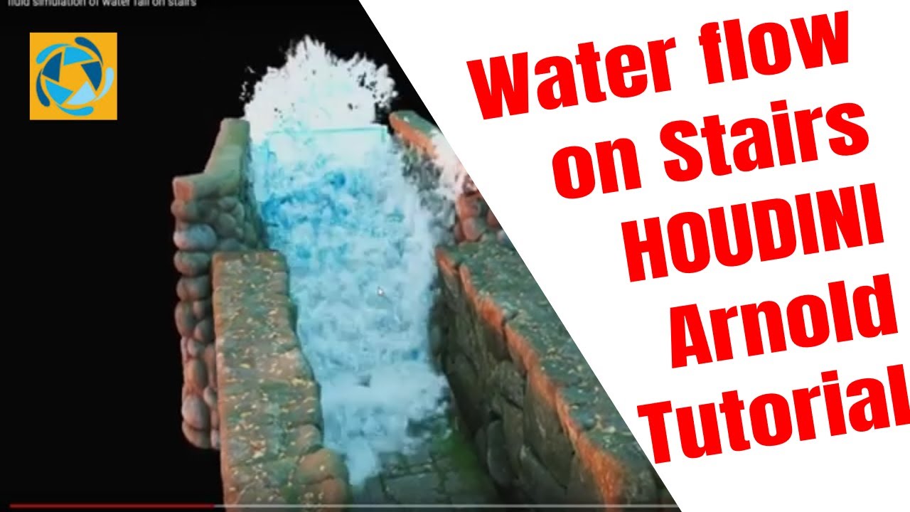 Houdini Fx Tutorial:: Water Flow on Stairs, Arnold render - YouTube