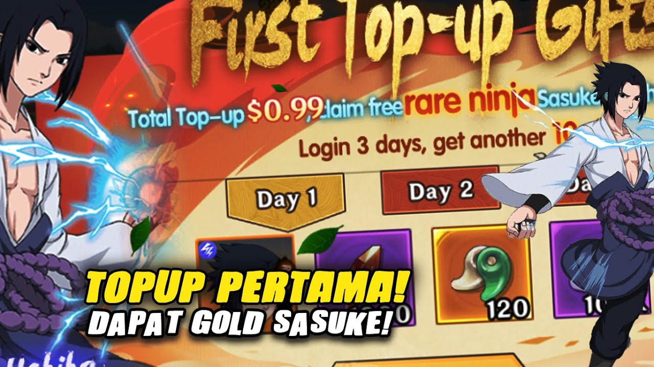 Topup pertama dapat Rare Ninja Sasuke uchiha! Battle Of Shadow - YouTube