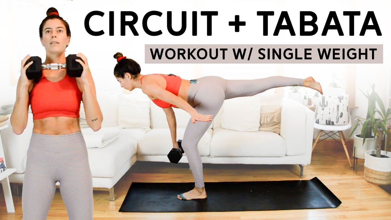 Strength Circuits + Cardio Tabatas Workout (55 Mins) - Single Heavy ...
