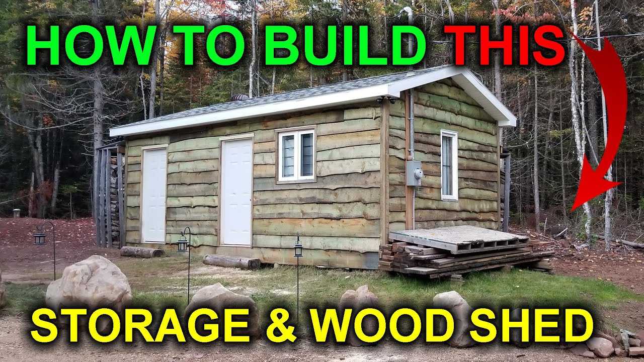 How to Build a Storage Shed and Wood Shed. Building a Cabin DIY - Video ...