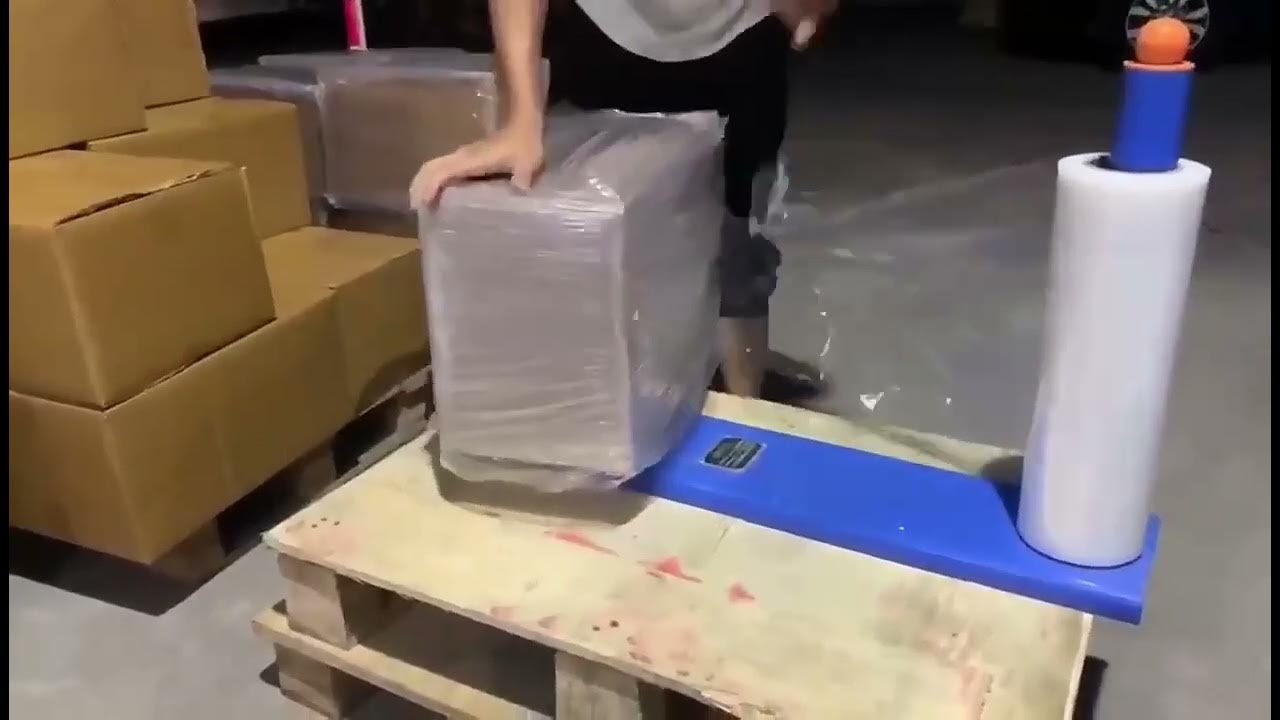 Stretch Film Wrapping Machine Dispenser Tools Pallet Packing Machine - YouTube
