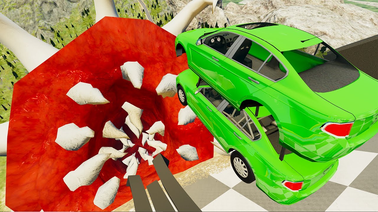 Random Car Jumps & Crashes In Slant Of Death #3 - BeamNG.Drive - YouTube