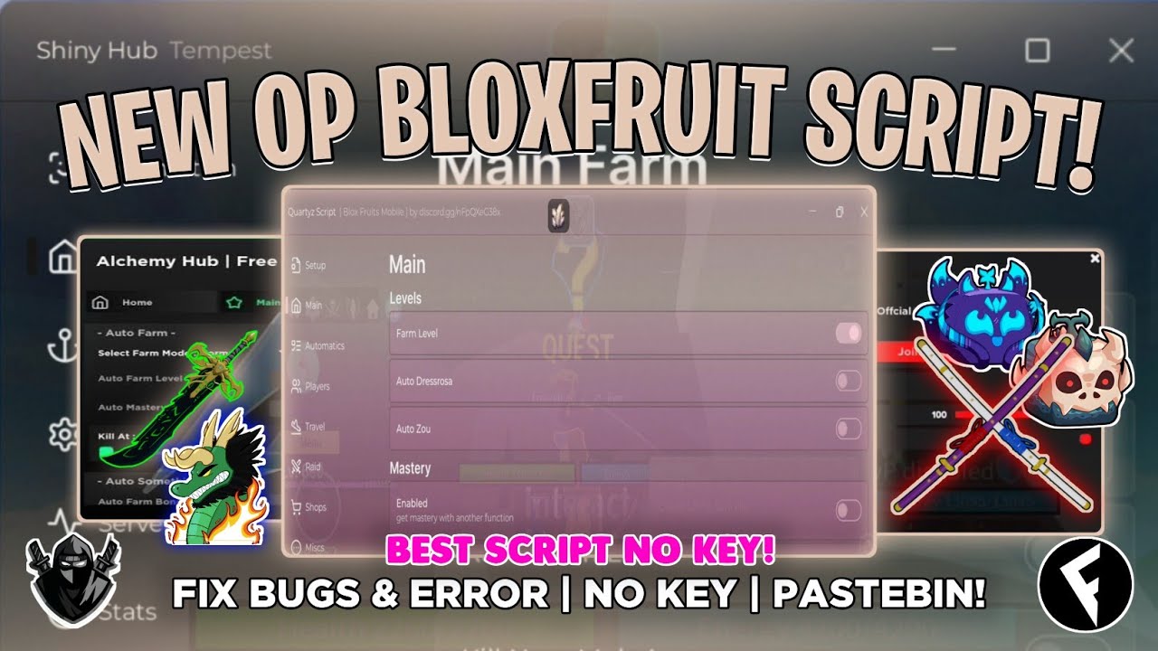 BLOX FRUIT Script 2024 AUTO FARM | QuartyzHub | MIRRAGE | RACE | SEA ...