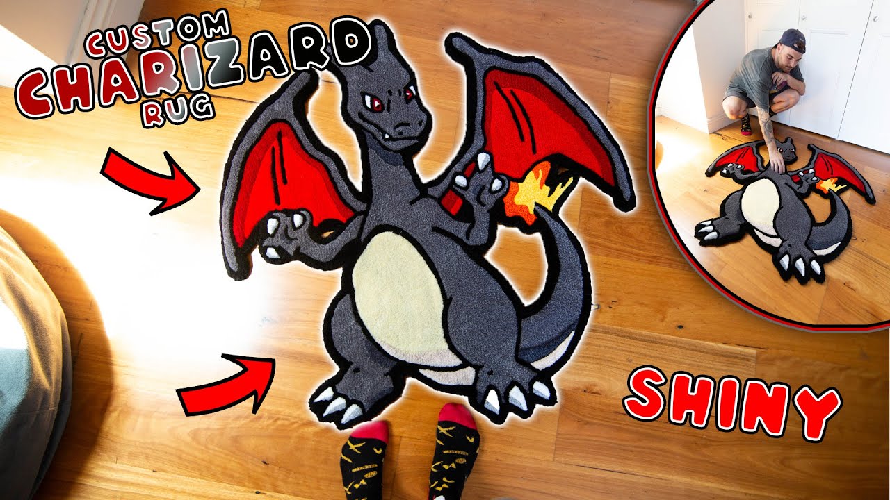CUSTOM SHINY CHARIZARD RUG | Full Tufting Process | Making A Pokemon ...