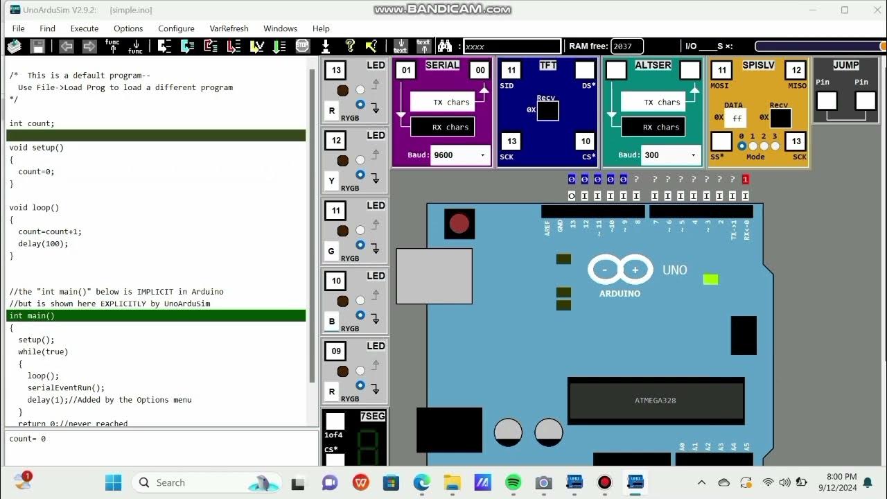 Tutorial cara membuat lampu led di unoArdusim - YouTube