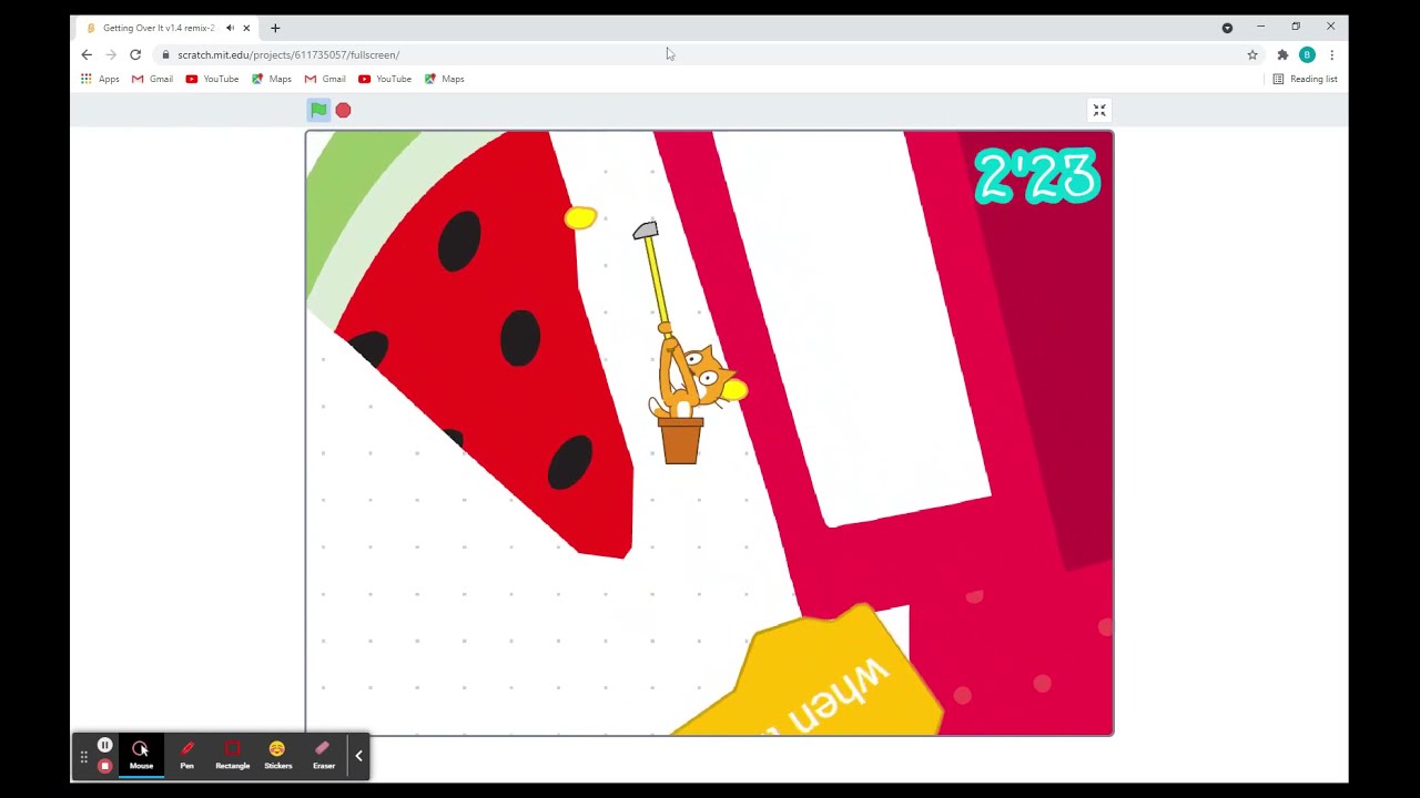 Trying to beat getting over it (scratch edition) - YouTube