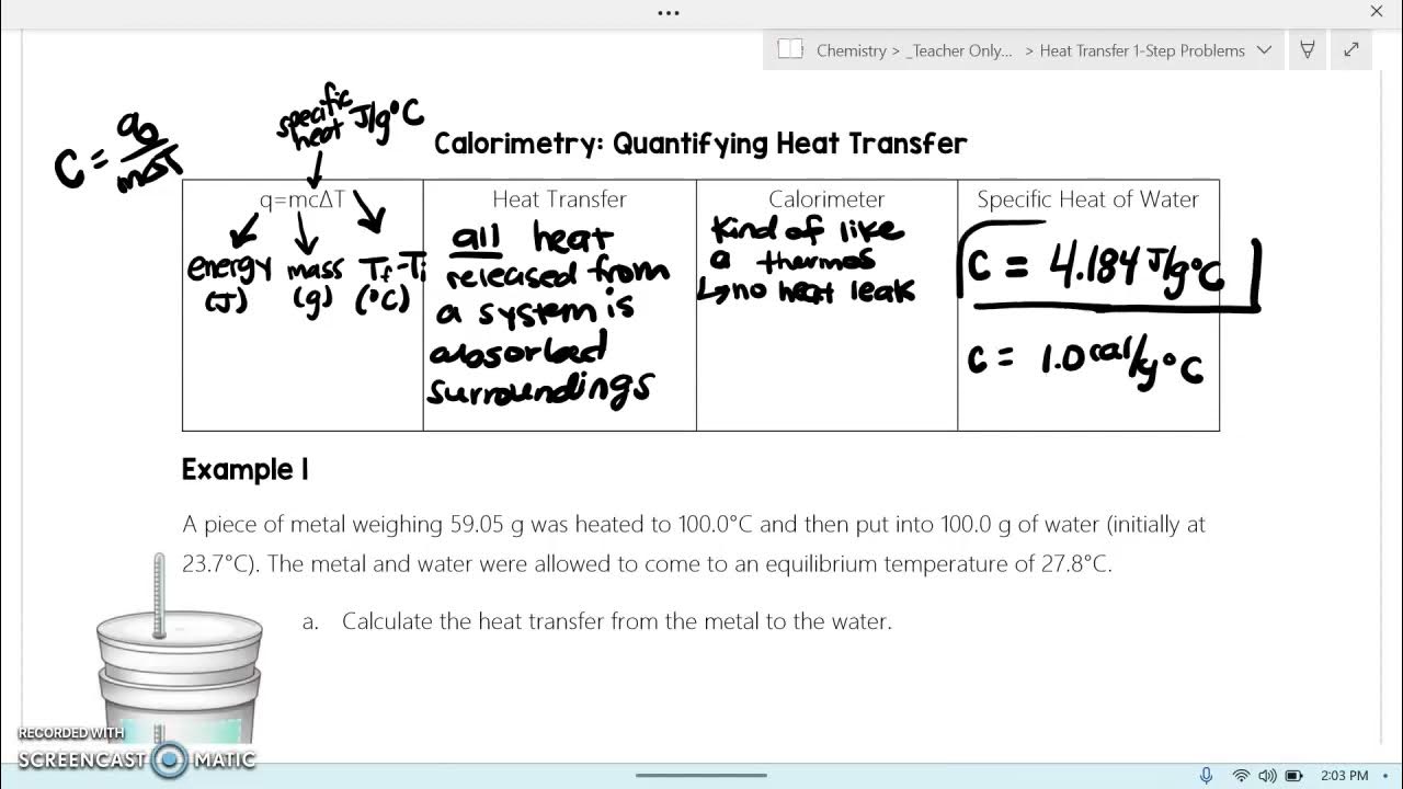 Part 1: Calorimetry & Quantifying Heat Transfer - YouTube