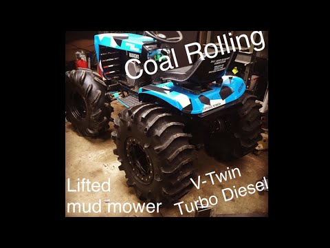 Lifted V Twin Turbo Diesel Mud Mower Part 2 - YouTube
