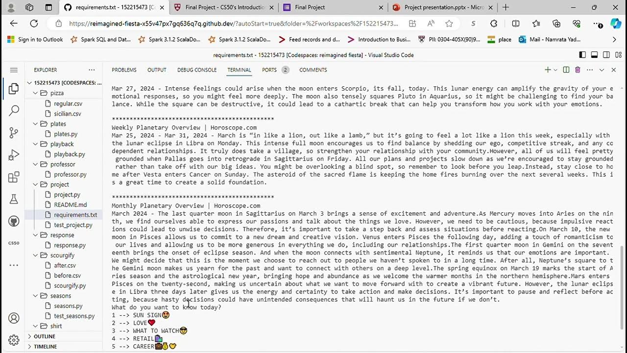 CS50 Introduction to python programming Final Project : Horoscope - YouTube