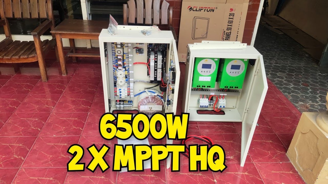 Box panel PLTS hybrid off grid 6500 w - YouTube