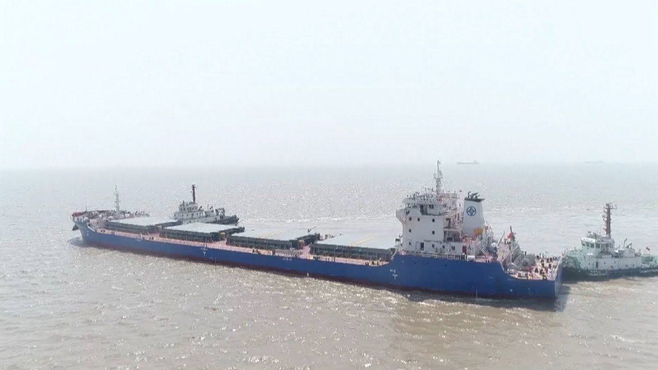 China’s first ship capable of sailing on rivers and oceans goes on ...