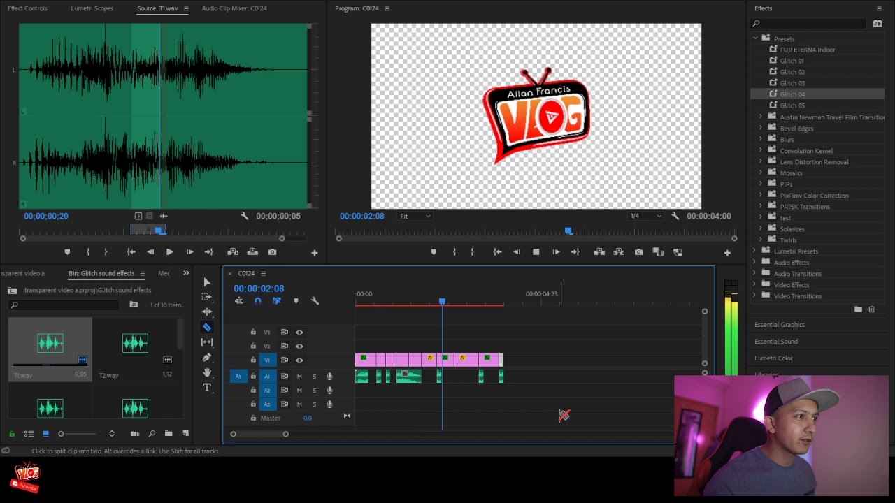 HOW TO CREATE A SIMPLE GLITCH INTRO | TUTORIAL | FREE GLITCH TRANSITION | TRANSPARENT VIDEO ...