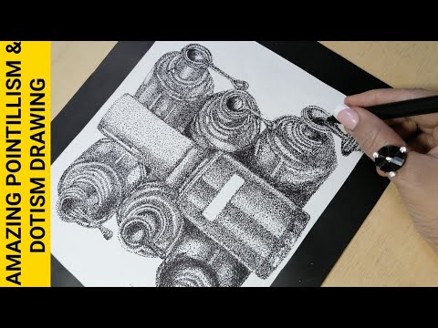 How to draw pointillism & dotism technique - YouTube